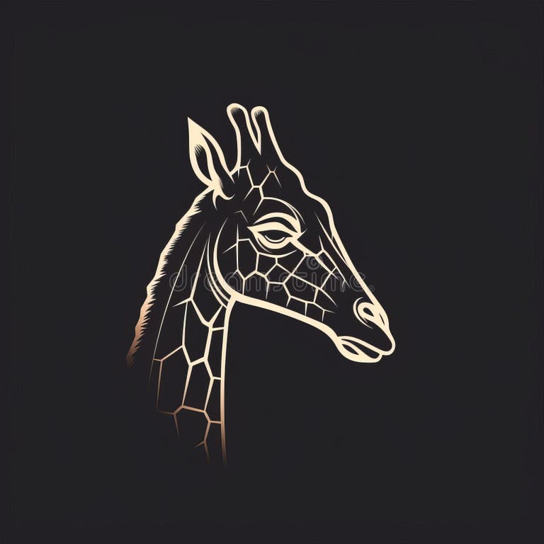 Minimalistic Giraffe Logo in 2d Vector Icon Style Stock Illustration ...