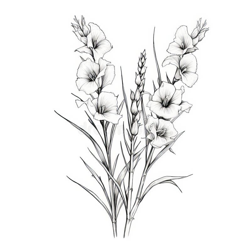 126 Gladiolus Drawing Stock Photos - Free & Royalty-Free Stock Photos ...