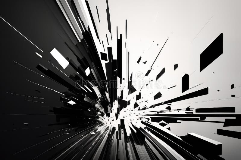 Minimalistic Glitch Effect with Straight Lines and Simple Shapes in ...