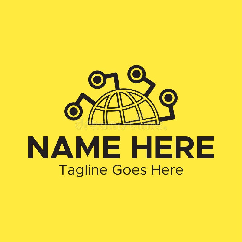 Minimalistic Global Connection Logo. Web Network Black Color Logo Stock ...