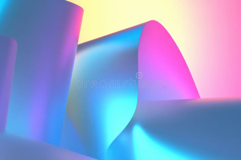 Minimalistic Glowing Abstract Curves with Iridescent Gradient for ...