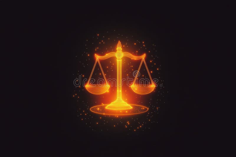 Minimalistic Glowing Scale Illustration Representing Balance and ...