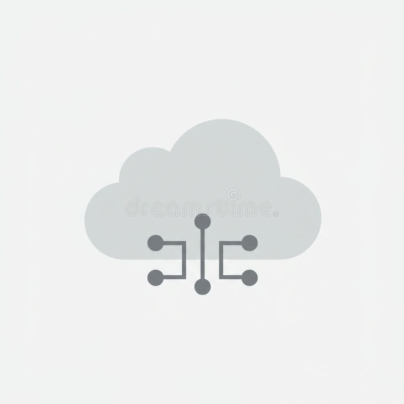 A Minimalistic Graphic Featuring a Grey Cloud with Circuit-like Lines ...