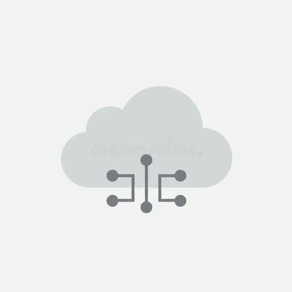 A Minimalistic Graphic Featuring a Grey Cloud with Circuit-like Lines ...