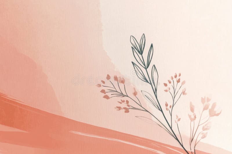 Delicate Botanical Line Art Displaying Minimalist Floral Patterns on a ...