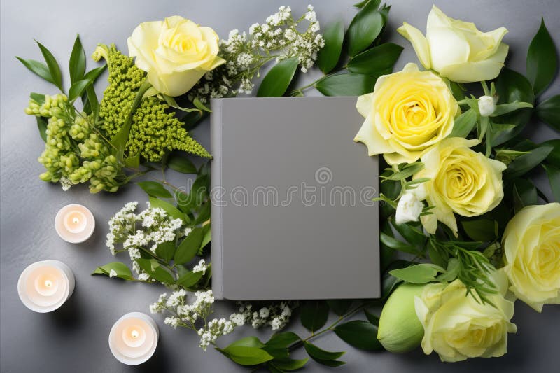 Minimalistic Gray Notepad and Pen on Clean Background for Writing ...