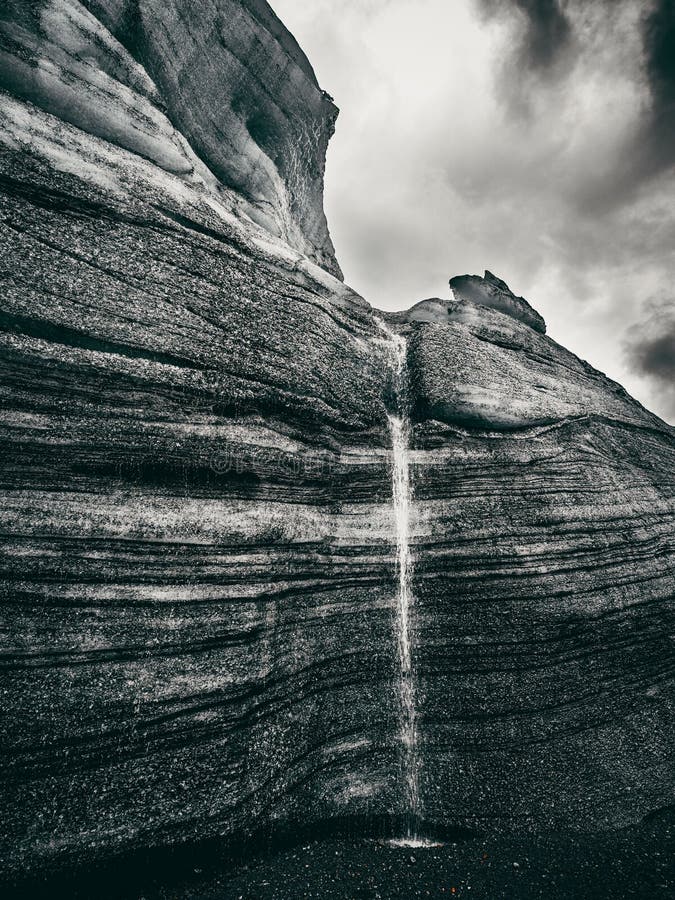 Minimalistic Grayscale of the Rock Formations at the Katla Volcano, in ...