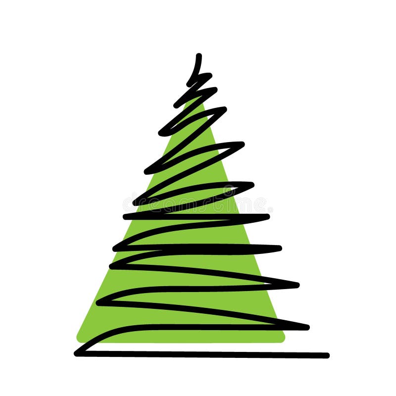 Simple Green Christmas Tree Design with Spiral Detailing for the ...