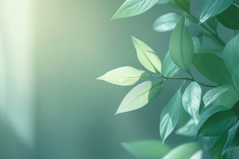 Minimalistic Green Leaf Composition for Nature-themed Designs Stock ...