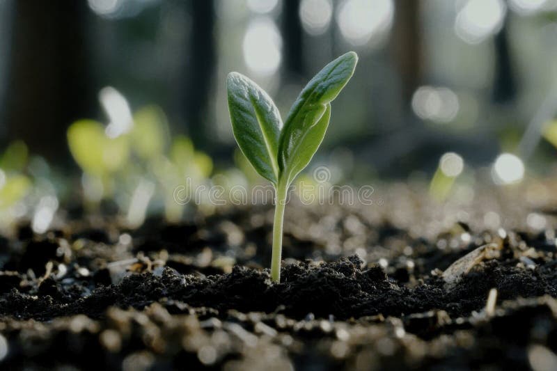 Minimalistic Green Sprout Symbolizing New Beginnings and Growth Stock ...