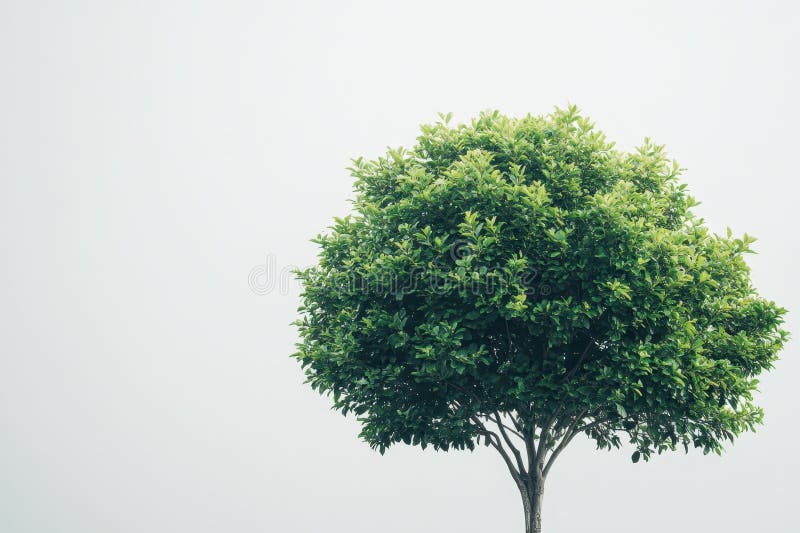 Minimalistic Green Tree Against Subtle Background - Symbol of Nature S ...