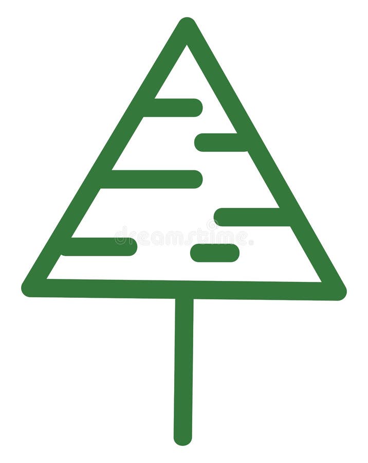 Minimalistic Green Triangle Tree, Icon Stock Vector - Illustration of ...