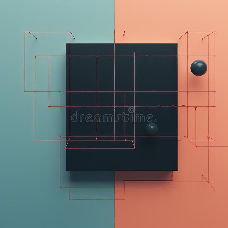 Minimalistic Grid Composition with Contrasting Color Schemes Stock ...