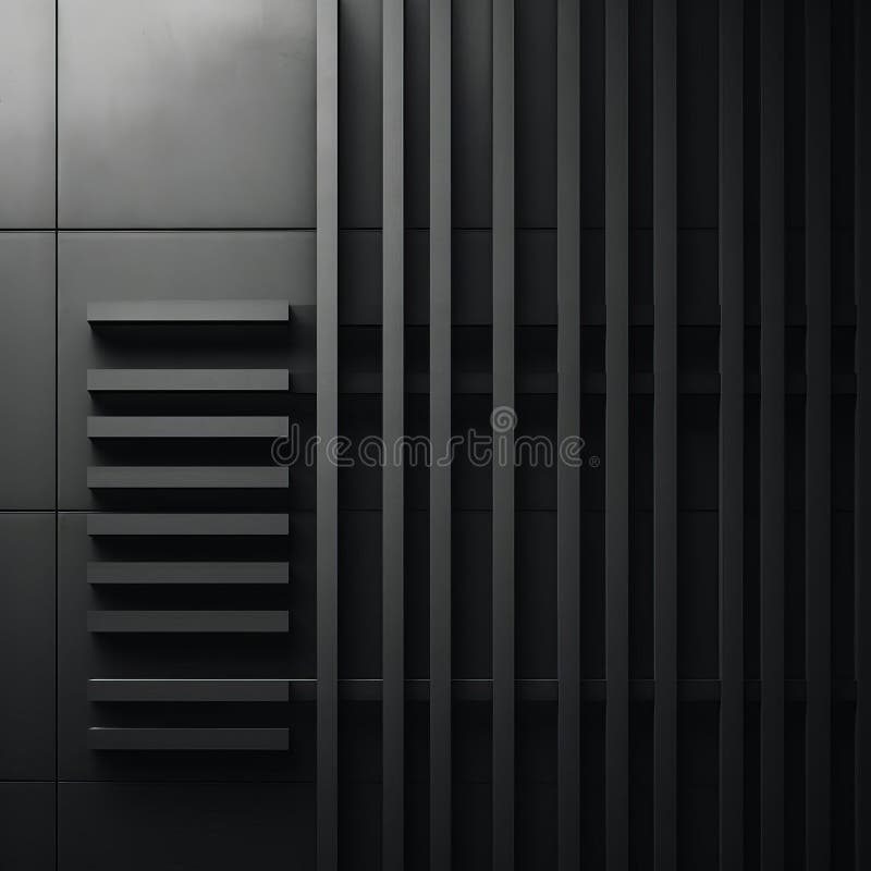 Minimalistic Grid Design with Sleek Black Wall Aesthetic Stock ...