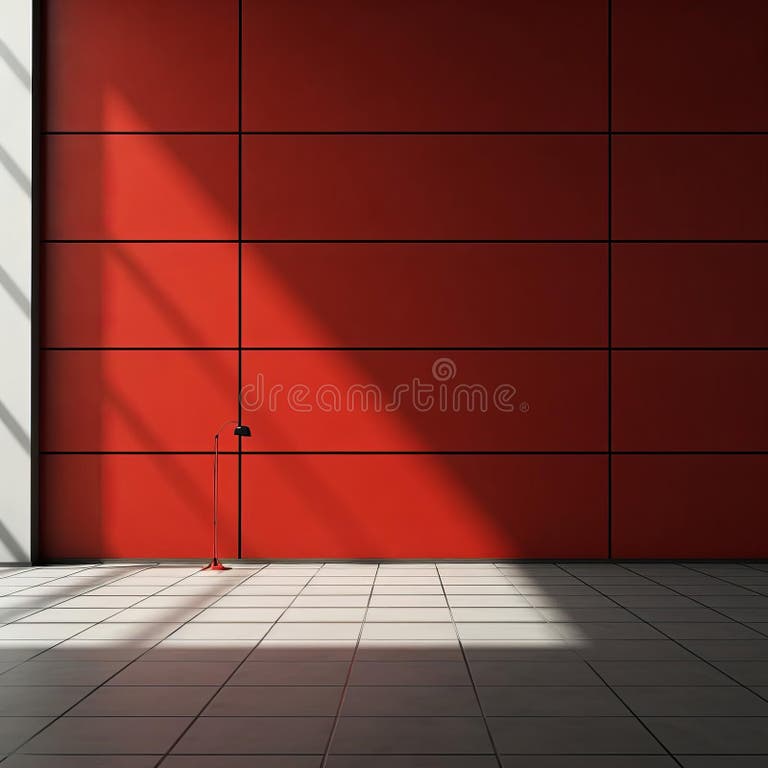 Minimalistic Grid Pattern Red Wall Design Inspiration Stock ...