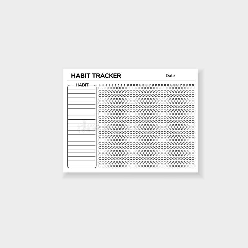 Minimalistic Habit Tracker Form Template with Clear Circular Tracking ...