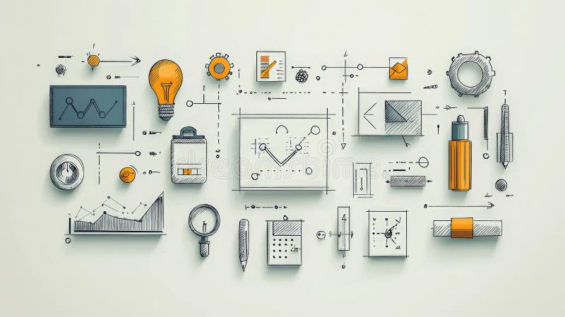 A Minimalistic, Hand-drawn Diagram Representing the Iterative Design ...