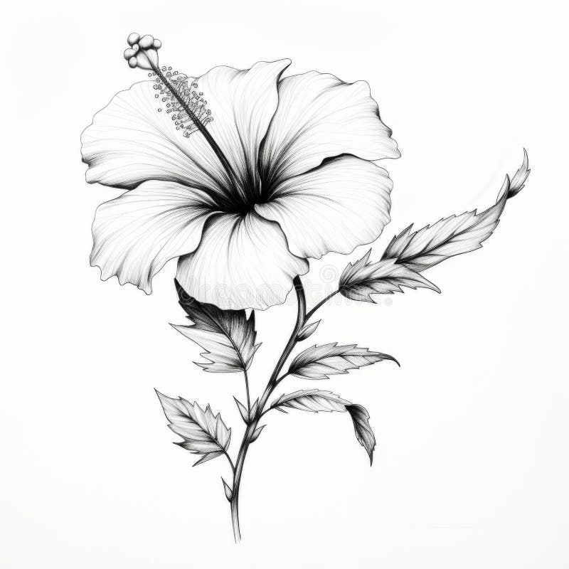 Minimalistic Hibiscus Flower Vector Graphic Design Stock Illustration ...