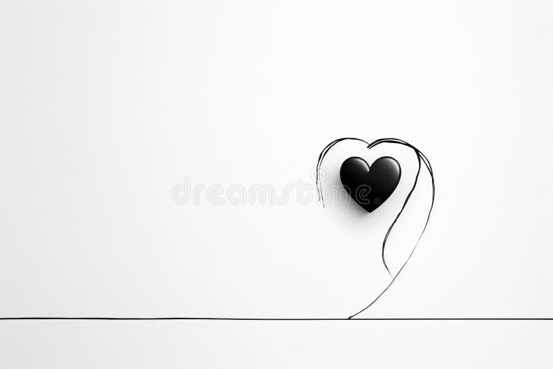Minimalistic Heart Scribble Drawing. the Line in the Form of Heart ...
