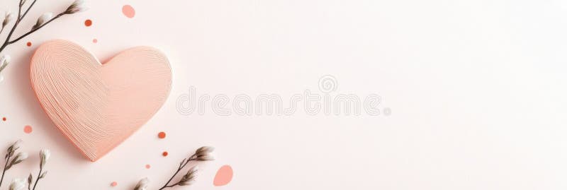 Minimalistic Heart-shaped Decor with Soft Pink Tones and Geometric ...