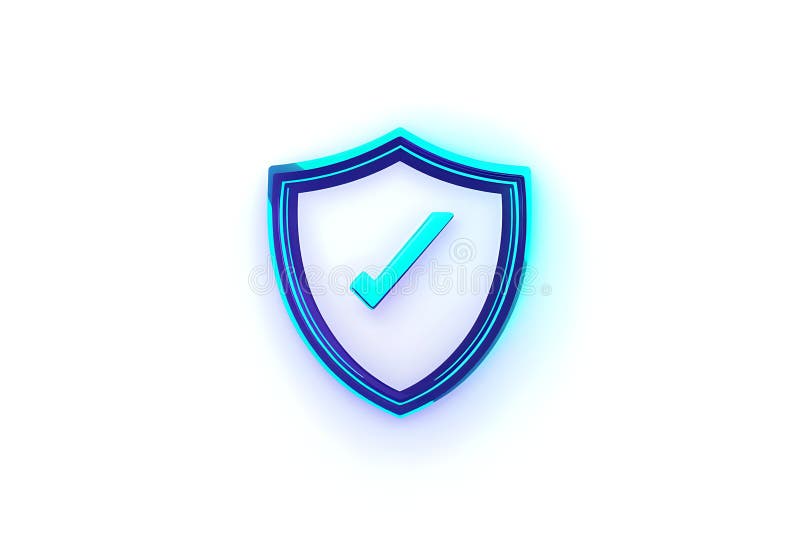 Minimalistic High-Tech Shield Icon Featuring Blue Highlights and ...
