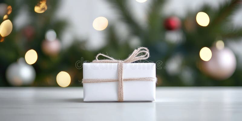 Minimalistic Holiday Gift Card Background with Soft Lights and Festive ...