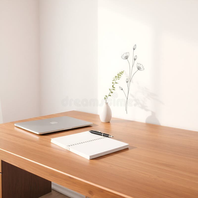 Minimalistic Home Desk Design Stock Illustration - Illustration of home, design: 365557114