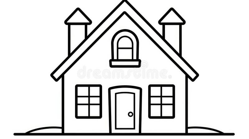 Minimalistic House Clip Art Stock Illustration - Illustration of ...