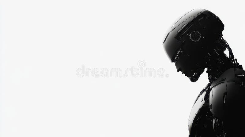 Minimalistic Humanoid Robot Silhouette with Smooth Features and Sleek ...