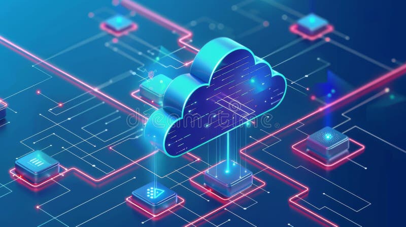 Minimalistic Icon of a Cloud Computing Infrastructure Stock ...