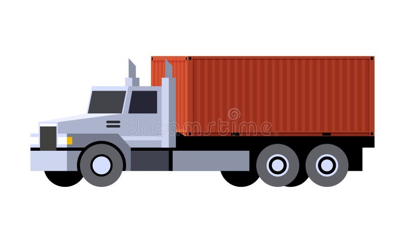 Container vehicle icon stock vector. Illustration of white - 114599342