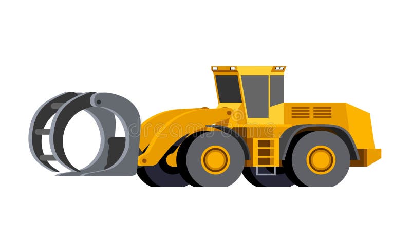 Forestry Machinery Vector Icons Set Stock Vector - Illustration of ...