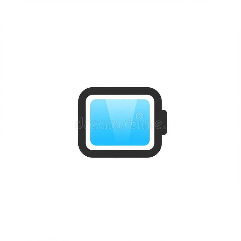 Minimalistic Icon of a Smartwatch with a Rectangular Blue Screen and ...