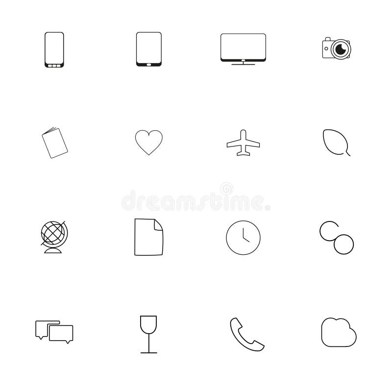 Minimalistic Icons for Websites and Applications Stock Vector ...