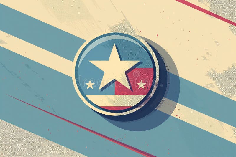 Minimalistic Illustration of Campaign Button with Star, Stripes ...