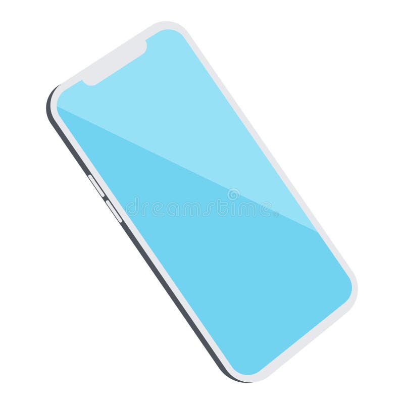 Minimalistic Illustration of Cell Phone. Smartphone Side View. Mockup ...