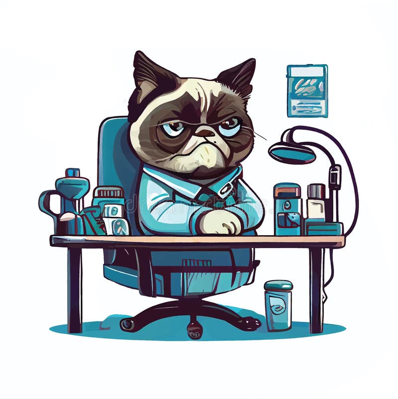 Grumpy Cat Dressed Like A Doctor