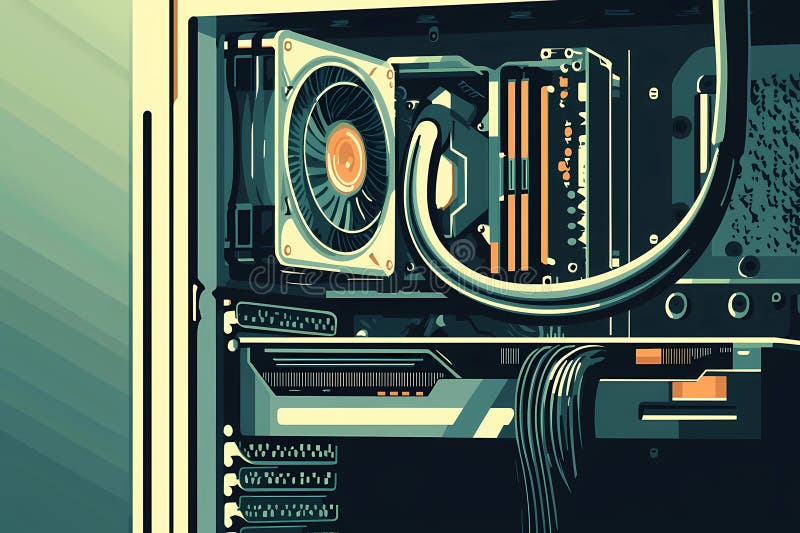 Computer cooling fan set stock vector. Illustration of device - 90649001