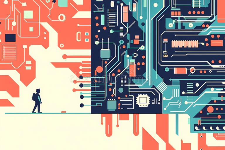 Visualization of Internal Components of Computer, Motherboard Stock ...