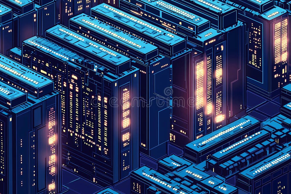 Visualization of Internal Components of Computer, Rows of Random Access Memory (RAM) Modules ...