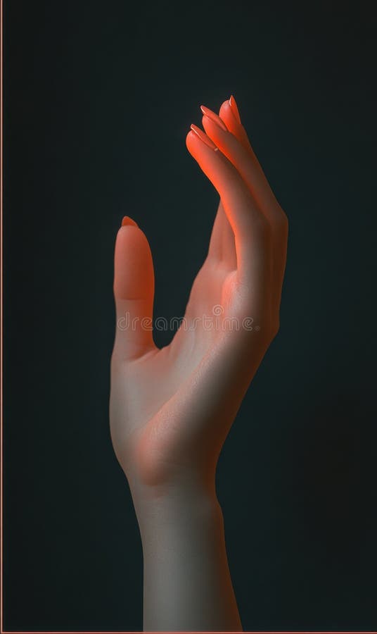 Minimalistic Design of a Human Hand in Elegant Gesture Against Dark ...