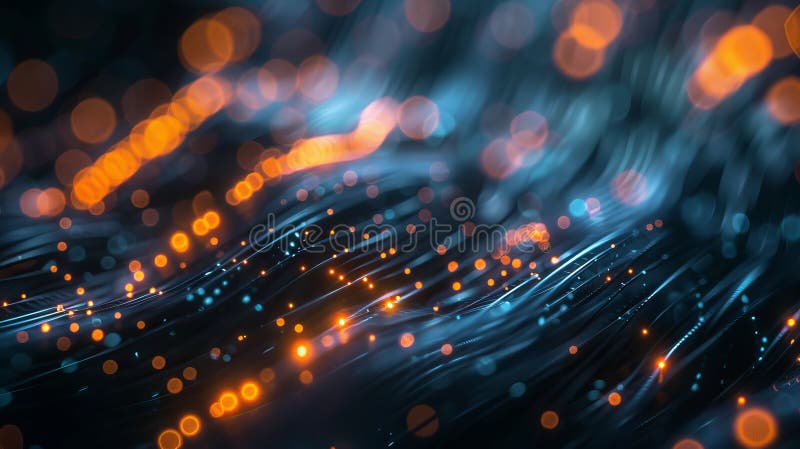 Minimalistic Image of Intertwined Internet Wires with Glowing Lights ...