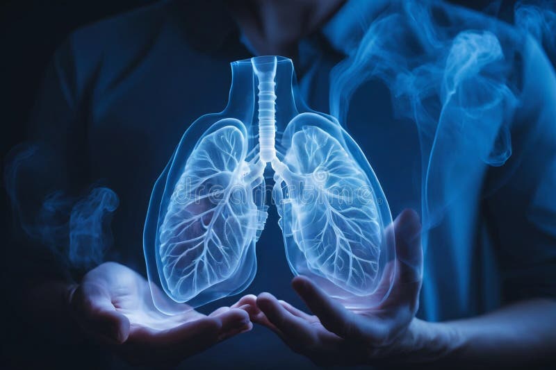 A Person Holding a Transparent Anatomical Model of Lungs Stock ...
