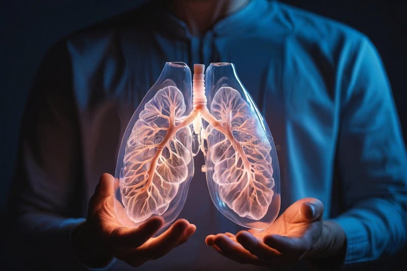 A Person Holding a Transparent Anatomical Model of Lungs Stock ...