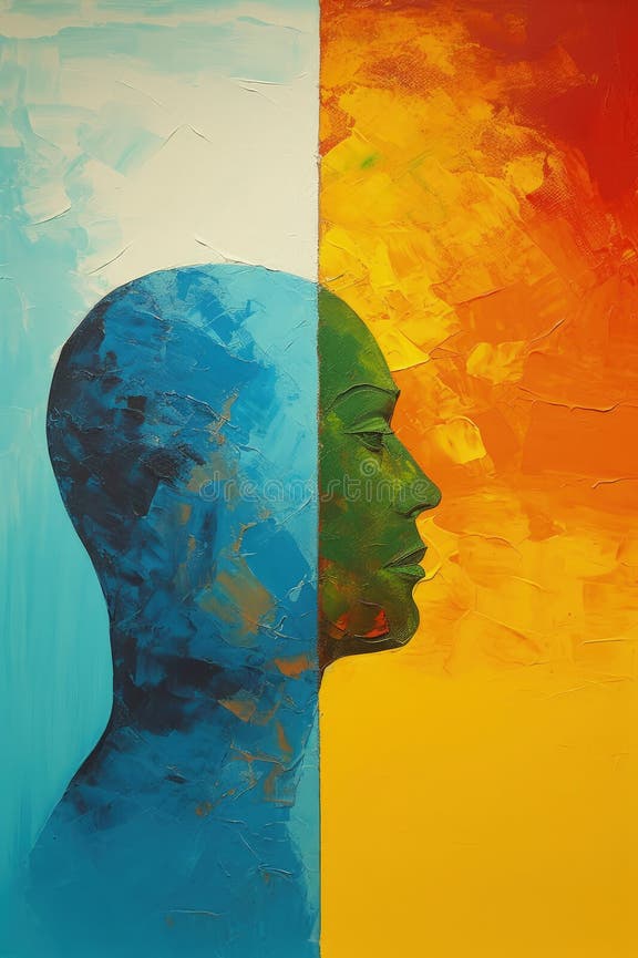 Minimalistic Impressionism Painting for Split Screen Designs. Stock ...