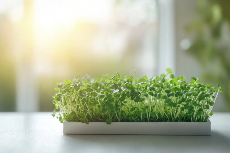 Minimalistic Indoor Herb Garden with Sunlit Microgreens for Home Decor ...