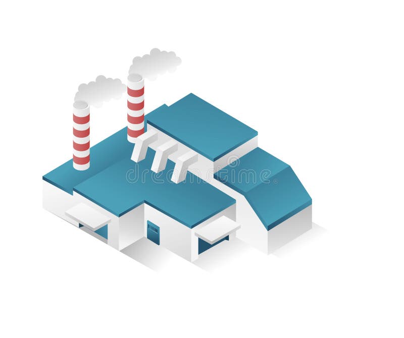 Industrial Factory Isometric Illustration 3d Flat Concept Stock ...