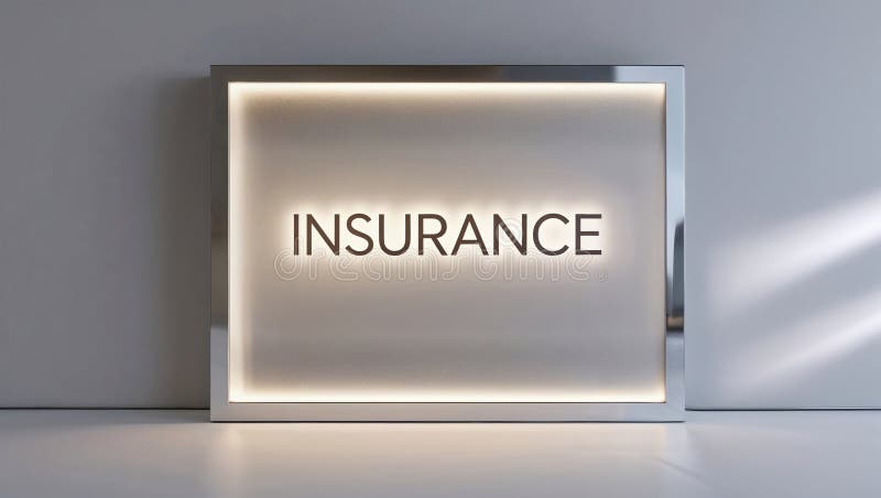 Minimalistic Insurance Sign with Illumination Displayed on a Modern ...