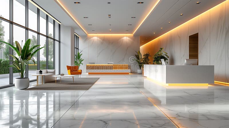 Minimalistic Interior: Business Center View, Light Tones Stock Image ...