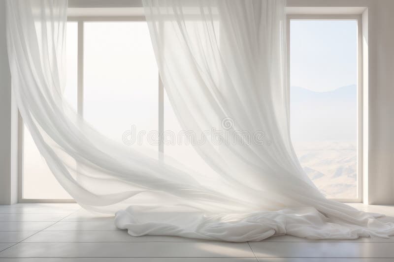 Minimalistic Interior of the Empty Space of the Room, with a White ...